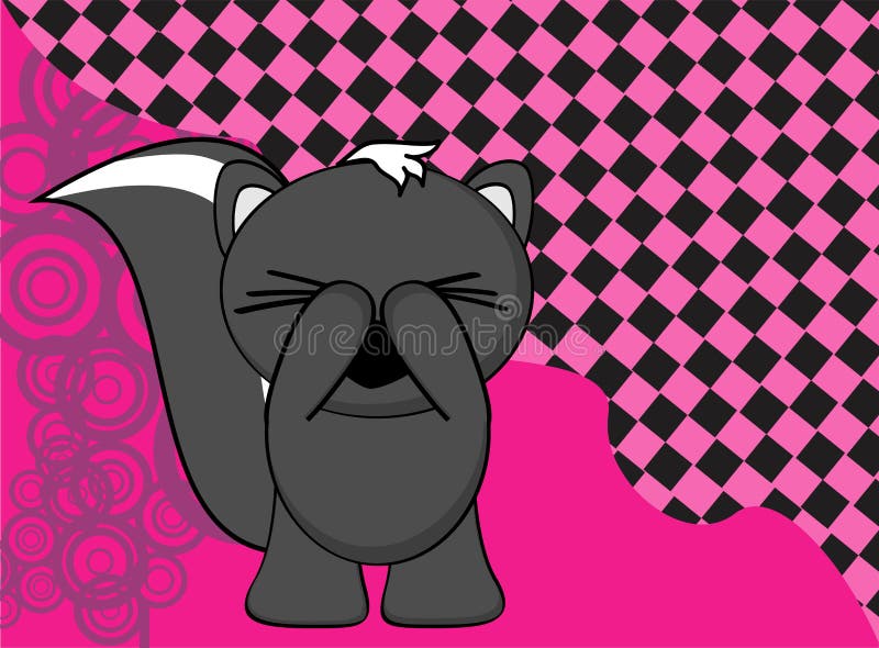 Shy Skunk Cartoon Expression Background Stock Vector - Illustration of ...