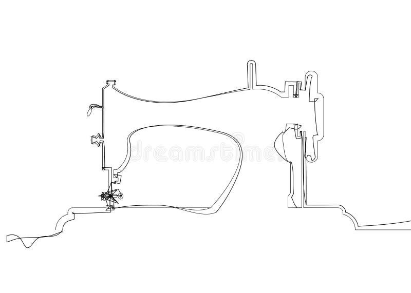 Tailor Vector Logo. Single Line Drawing Sewing Machine Logo Template ...