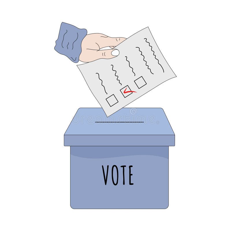Vote, Election Voting Process, Hand Placing Vote into a Ballot Box ...