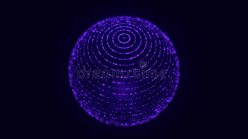 Si-fi Sphere with Particles and Lines. Concept Network Connection ...