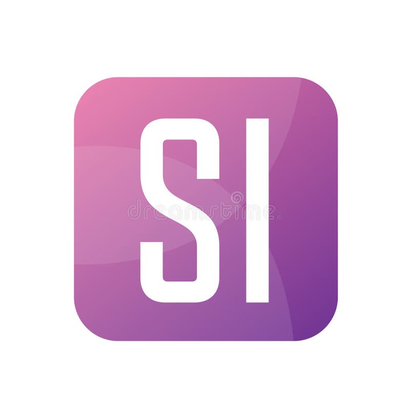 SI Letter Logo Design with Simple Style Stock Vector - Illustration of ...
