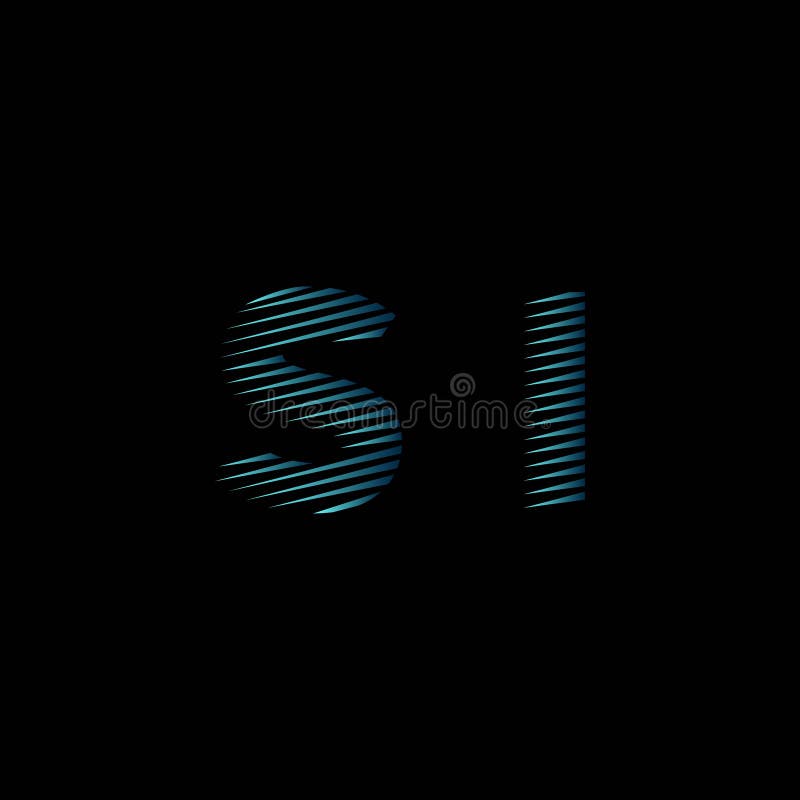 SI Monogram Lines Style Blue Light Vector Stock Vector - Illustration ...