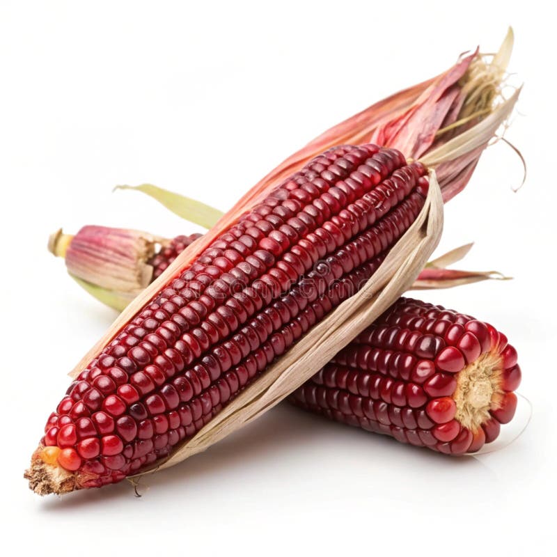 Siam Ruby Queen Thai Red Corn Isolated on White Background Stock ...