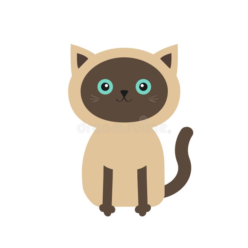 Siamese Cat in Flat Design Style. Cute Cartoon Character. Happy Cat ... Siamese Cat in Flat Design Style. Cute Cartoon Character. Happy Cat ...