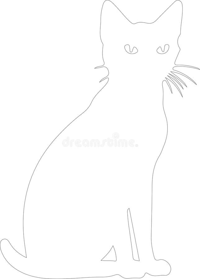 Siamese Cat Outline Outline Silhouette Generative Ai Stock Vector ...