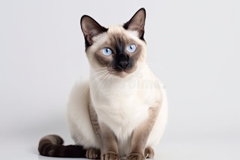 Siamese Cat on White Background. Generative AI Stock Illustration ...