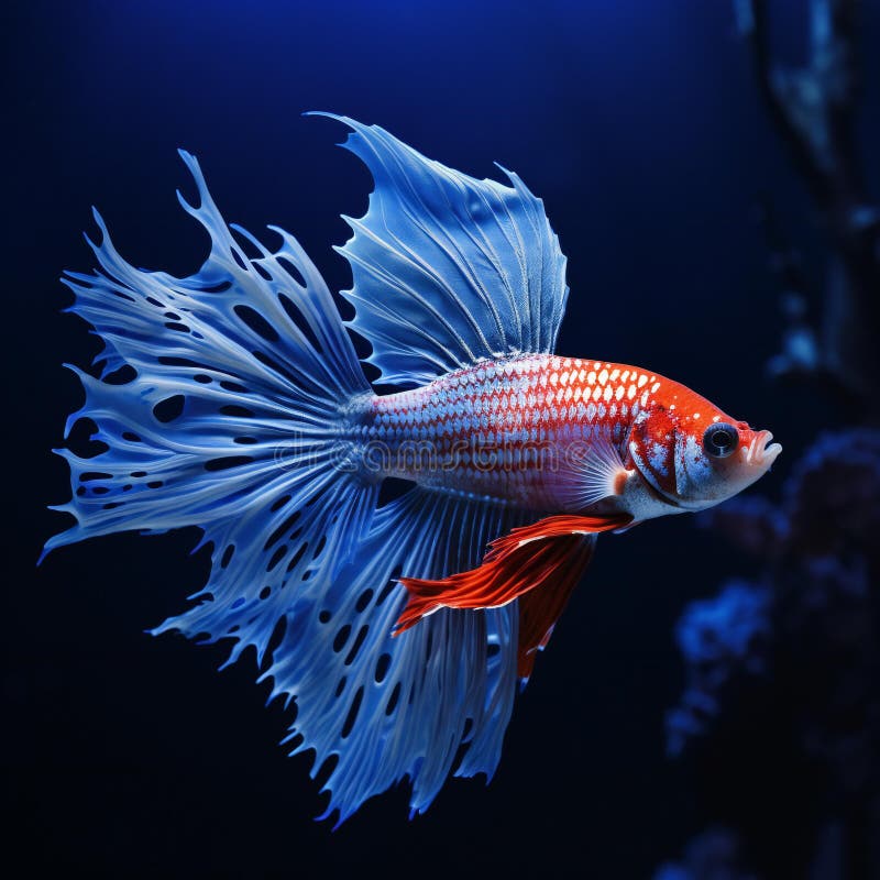 Siamese Fighting Fish in the Aquarium, Colorful Fish Stock Illustration ...