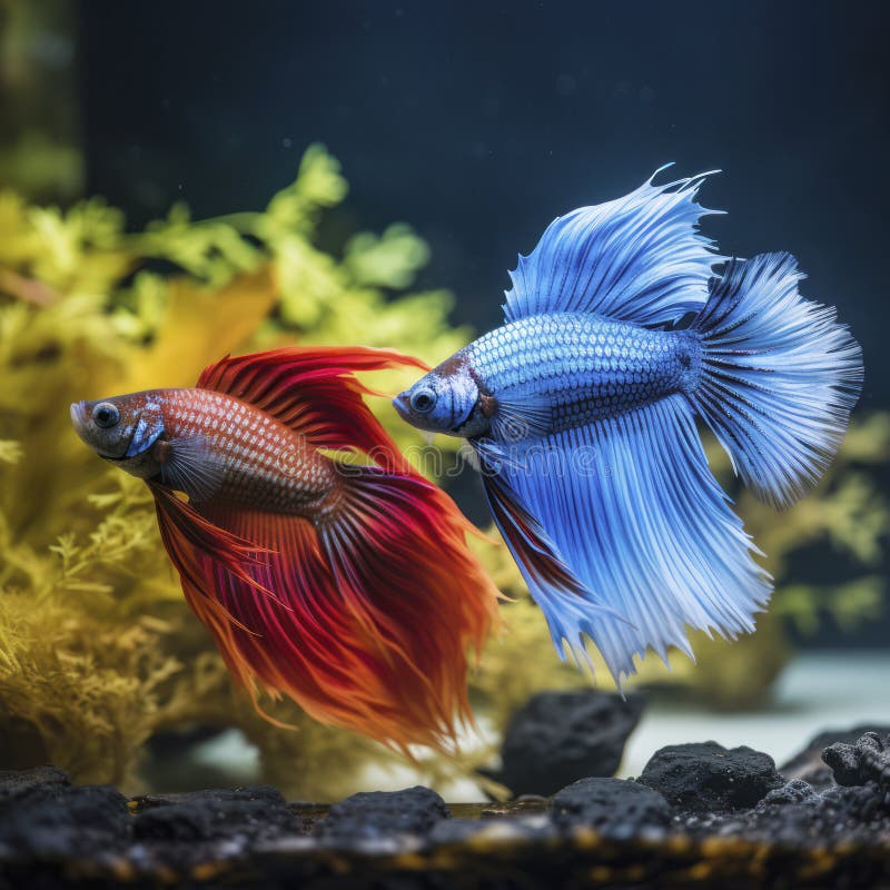 Siamese Fighting Fish in Aquarium Stock Illustration - Illustration of water, tropical: 302436380