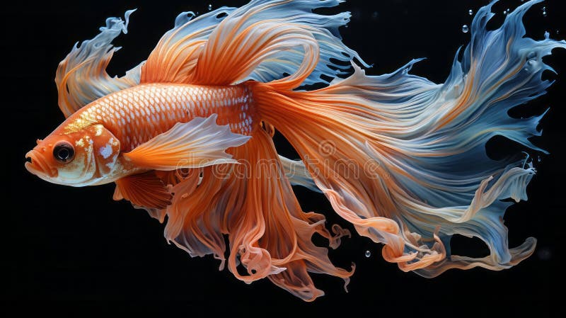 Siamese Fighting Fish Swimming Underwater. Generative AI. Stock Image ...