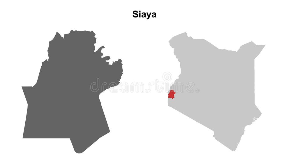 Siaya outline map stock vector. Illustration of kenya - 379007633