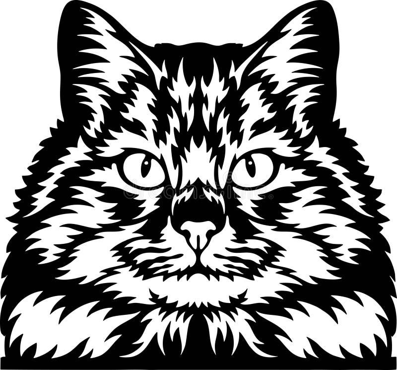 Siberian Cat Vector, Peeking Cats, Cats Breed, Pet Vector Portrait ...