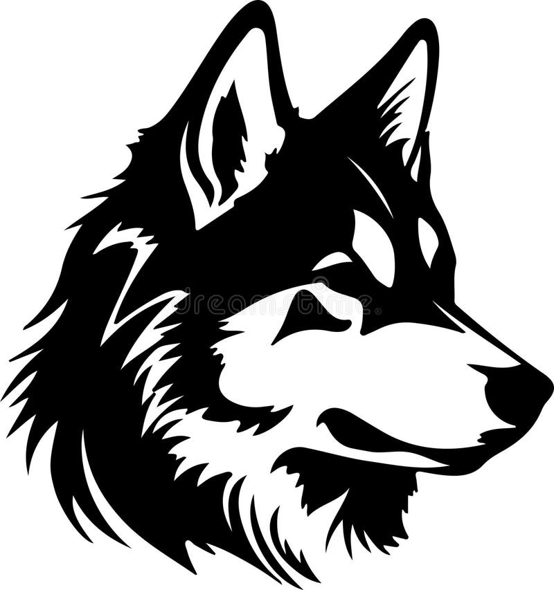 Siberian Husky Outline Outline Silhouette Generative Ai Stock Vector ...