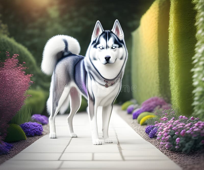 Siberian Husky Dog, Generative AI Illustration Stock Illustration ...