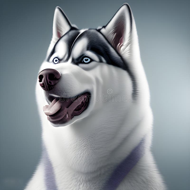 Siberian Husky Dog, Generative AI Illustration Stock Illustration ...