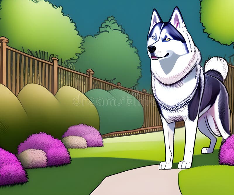Siberian Husky Dog, Generative AI Illustration Stock Illustration ...