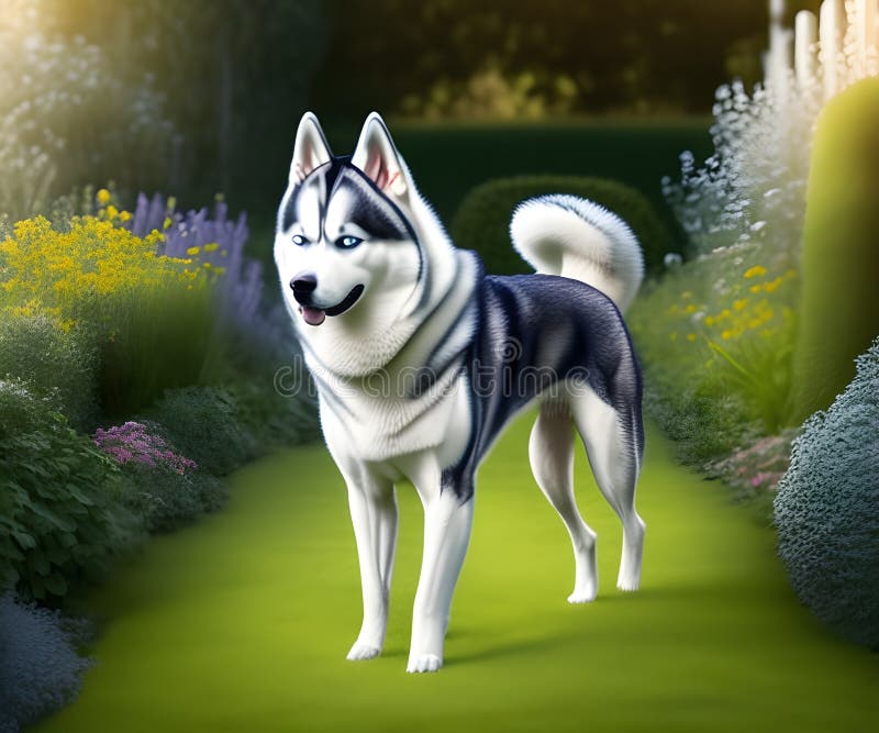 Siberian Husky Dog, Generative AI Illustration Stock Illustration ...