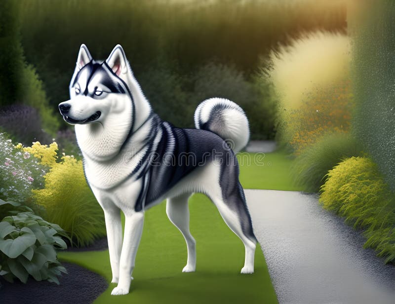 Siberian Husky Dog, Generative AI Illustration Stock Illustration ...