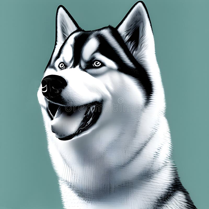 Siberian Husky Dog, Generative AI Illustration Stock Illustration ...
