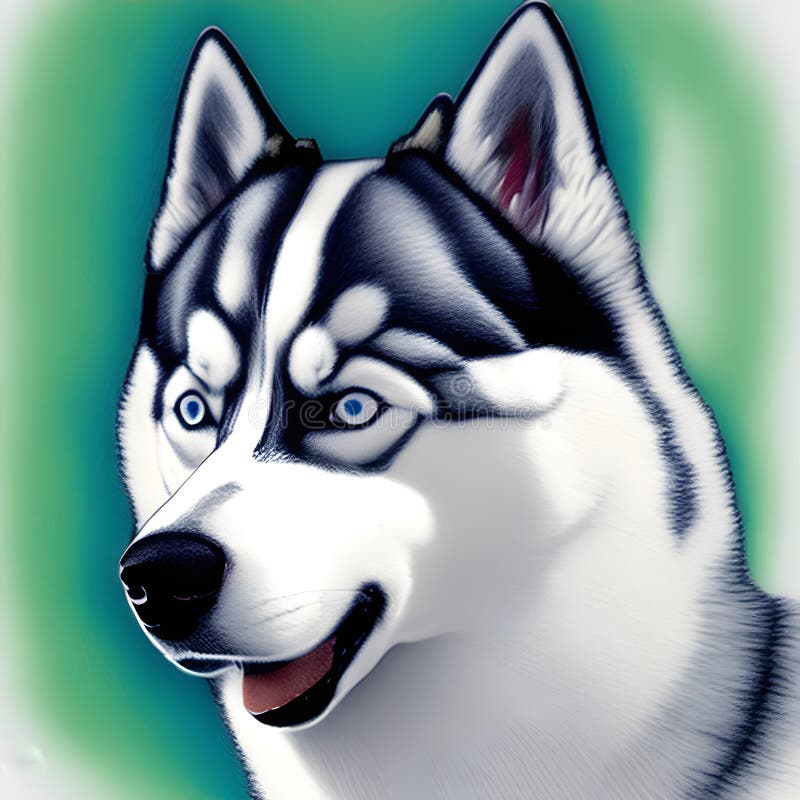 Siberian Husky Dog, Generative AI Illustration Stock Illustration ...