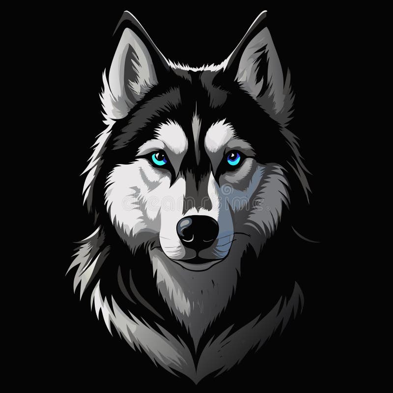 Siberian Husky Dog Head Shape Vector Illustration Stock Illustration ...