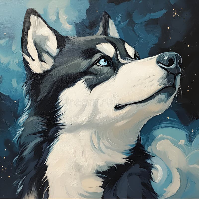 Siberian husky dog pattern stock illustration. Illustration of poster ...