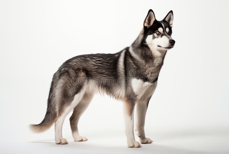 Siberian Husky Dog Standing on White Background Stock Illustration ...