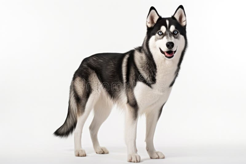 Siberian Husky Dog Upright on a White Background Stock Illustration ...