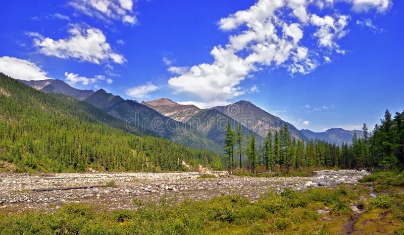 Siberian Mountain River Valley Stock Image - Image of shumack, boulders ...