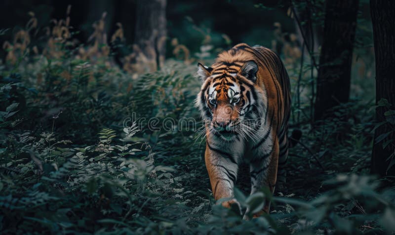 The Siberian Tiger in the Forest Stock Photo - Image of endangered ...