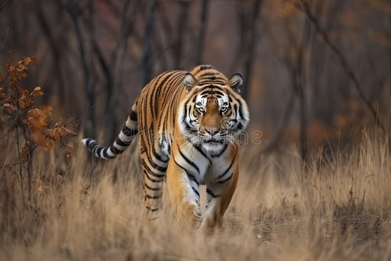 Siberian Tiger Running. Beautiful, Dynamic Stock Illustration ...
