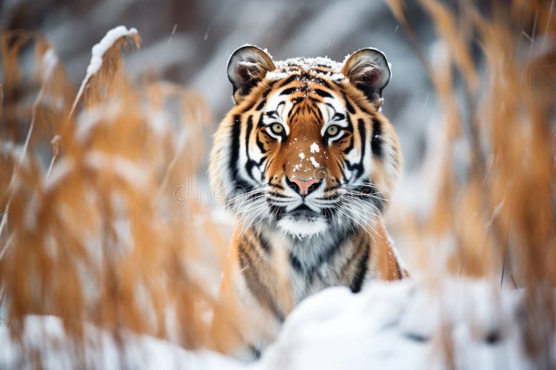 Siberian Tiger in Snow-dusted Jungle Stock Photo - Image of winter ...