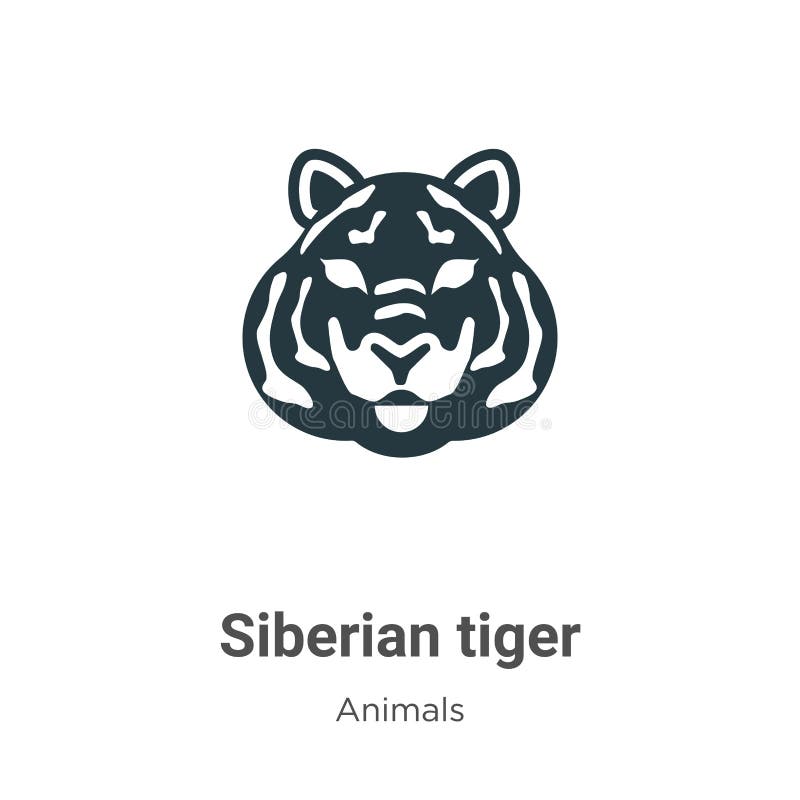 Siberian Tiger Vector Icon on White Background. Flat Vector Siberian ...