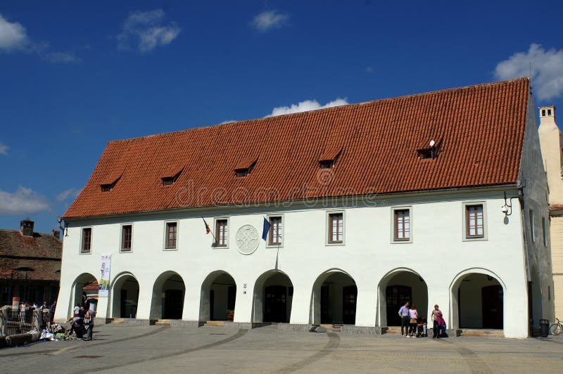 Sibiu - medieval house editorial stock photo. Image of square - 46497608