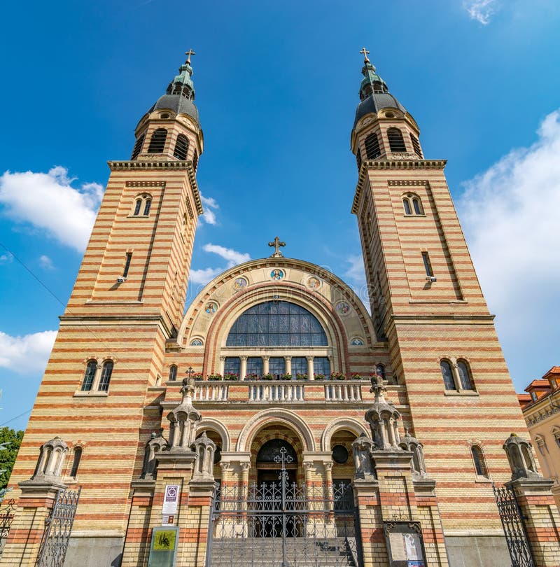 Sibiu, Romania - Holy Trinity Cathedral on a Sunny Summer Day in Sibiu ...