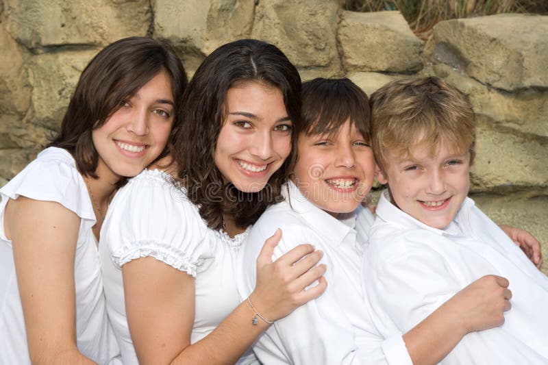 Siblings stock photo. Image of girls, white, boys, close - 8499472