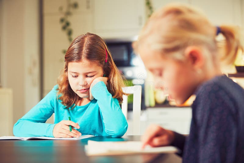 Siblings are Doing Homework Stock Image - Image of learn, creative ...