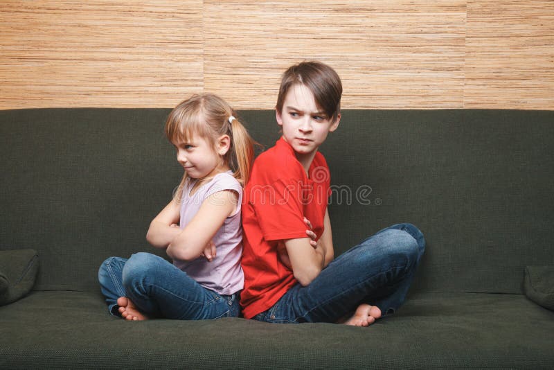 Siblings Locked in at Home during Self-isolation Stock Photo - Image of ...