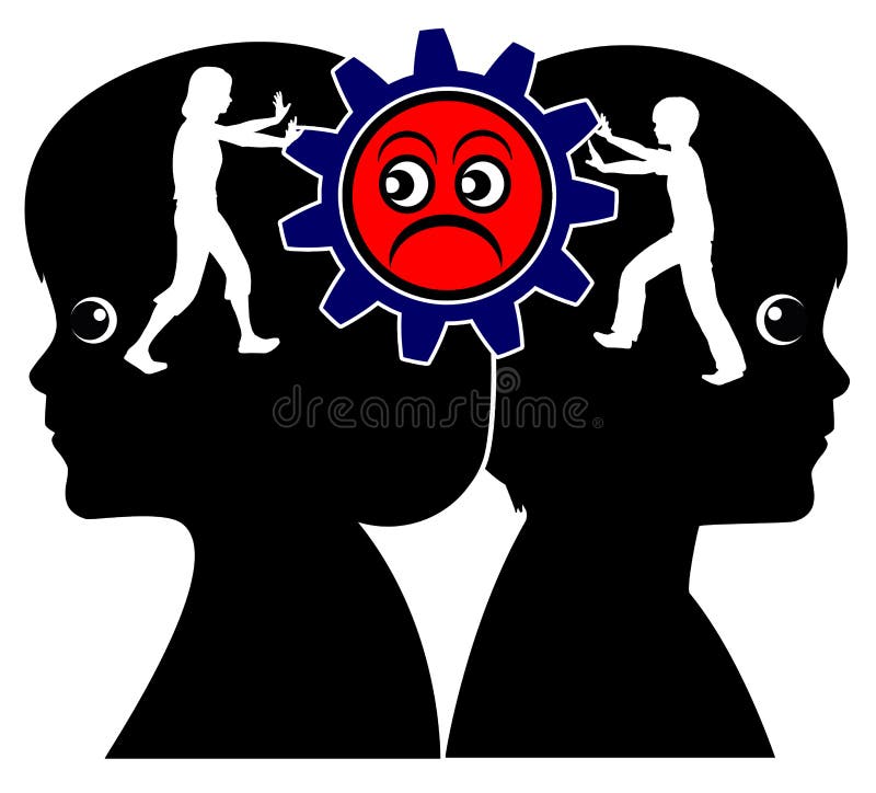 Siblings Rivalry and Competition Stock Illustration - Illustration of ...