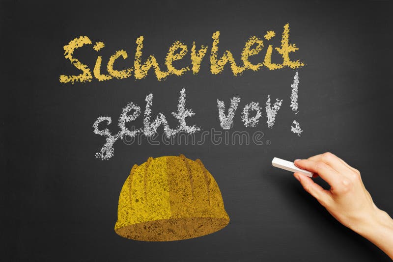 Sicherheit Geht Vor (Safety First) Stock Photo - Image of labor, helmet ...