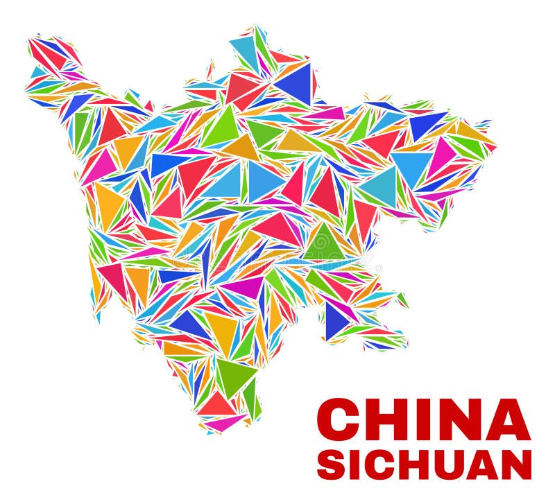 Sichuan Province Map - Mosaic of Lovely Hearts Stock Vector ...