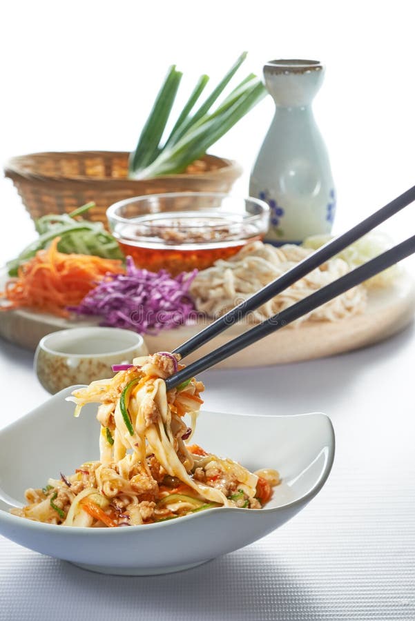Sichuan Stir Fried Flat Noodle Stock Image - Image of vegetables, tasty ...