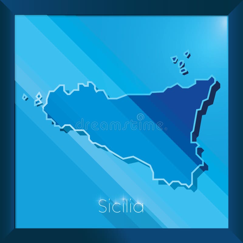 Sicilia Map. Vector Illustration Decorative Design Stock Illustration ...