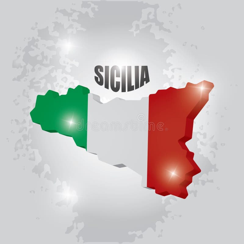 Sicilia Map. Vector Illustration Decorative Design Stock Vector ...