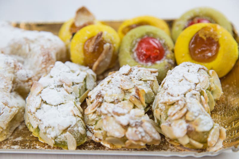 Sicilian Pastry on Rectangular Tray Stock Image - Image of desserts ...
