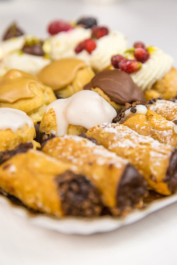 Sicilian Pastry on Rectangular Tray Stock Image - Image of sicily ...