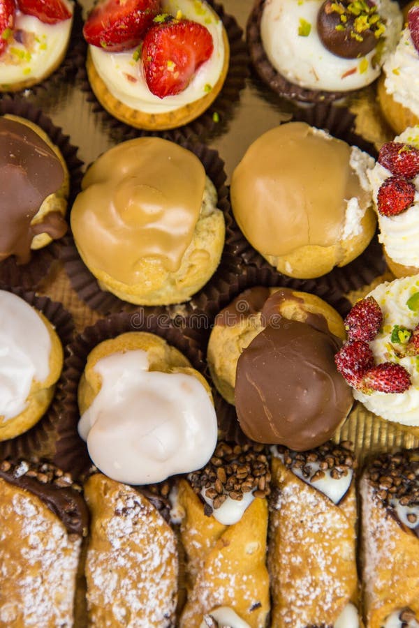 Sicilian Pastry on Rectangular Tray Stock Image - Image of rectangular ...