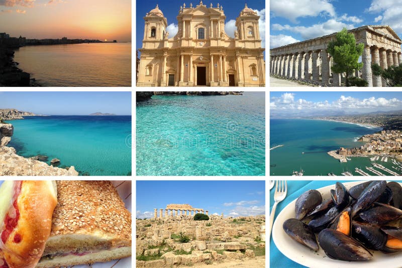 Sicily Collage Italy stock photo. Image of italy, design - 65844128