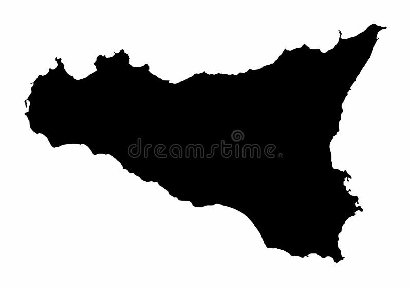 Sicily dark silhouette map stock illustration. Illustration of creative ...
