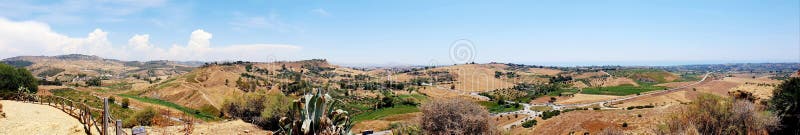 Sicily Panoramic Landscape Land Stock Image - Image of view, landscape ...