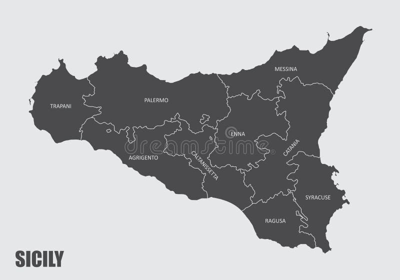 Large Map Of Sicily In Printable Map Of Sicily Printable Maps